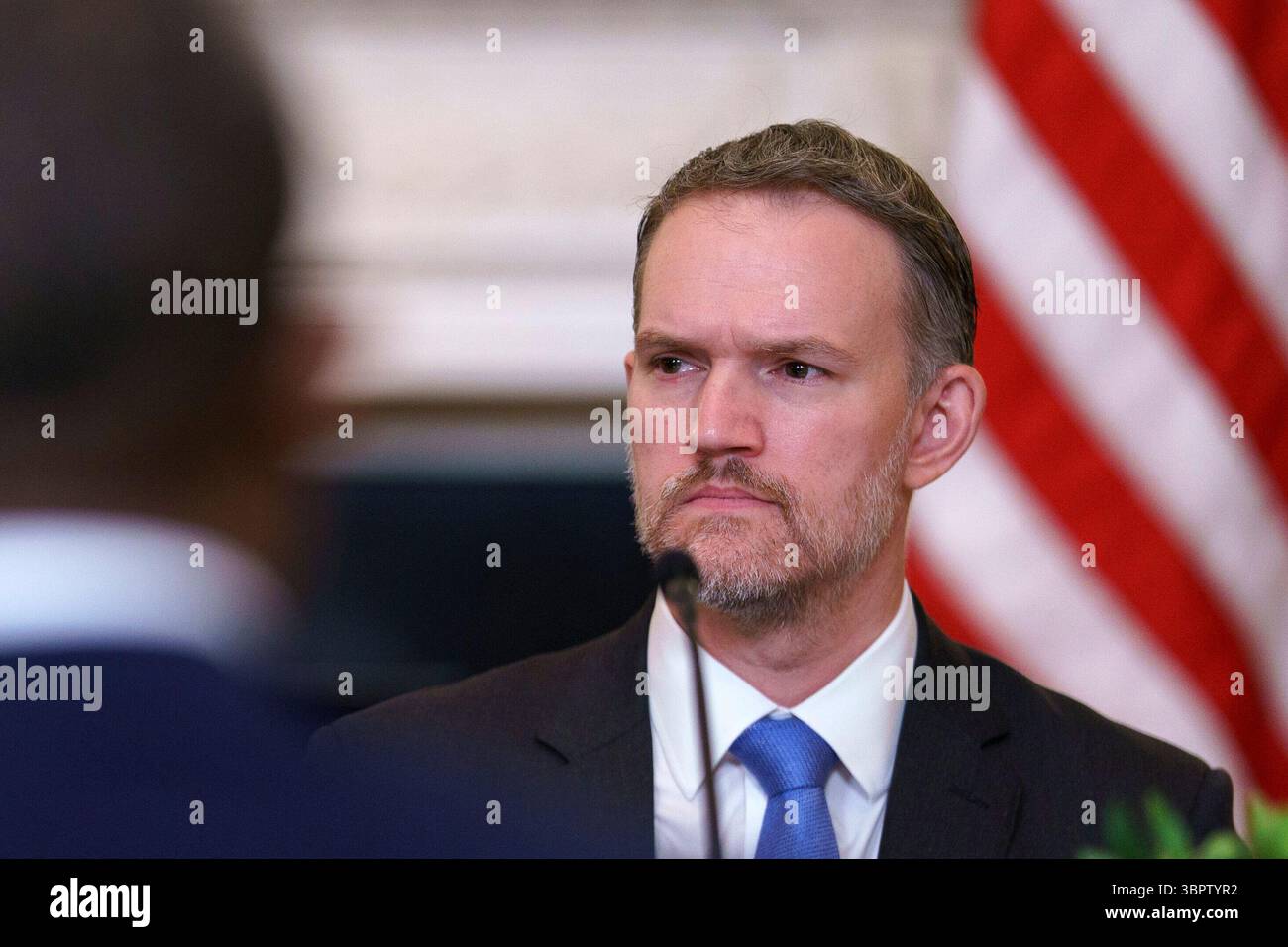 United States Trade Representative Jamieson Greer listens as US ...