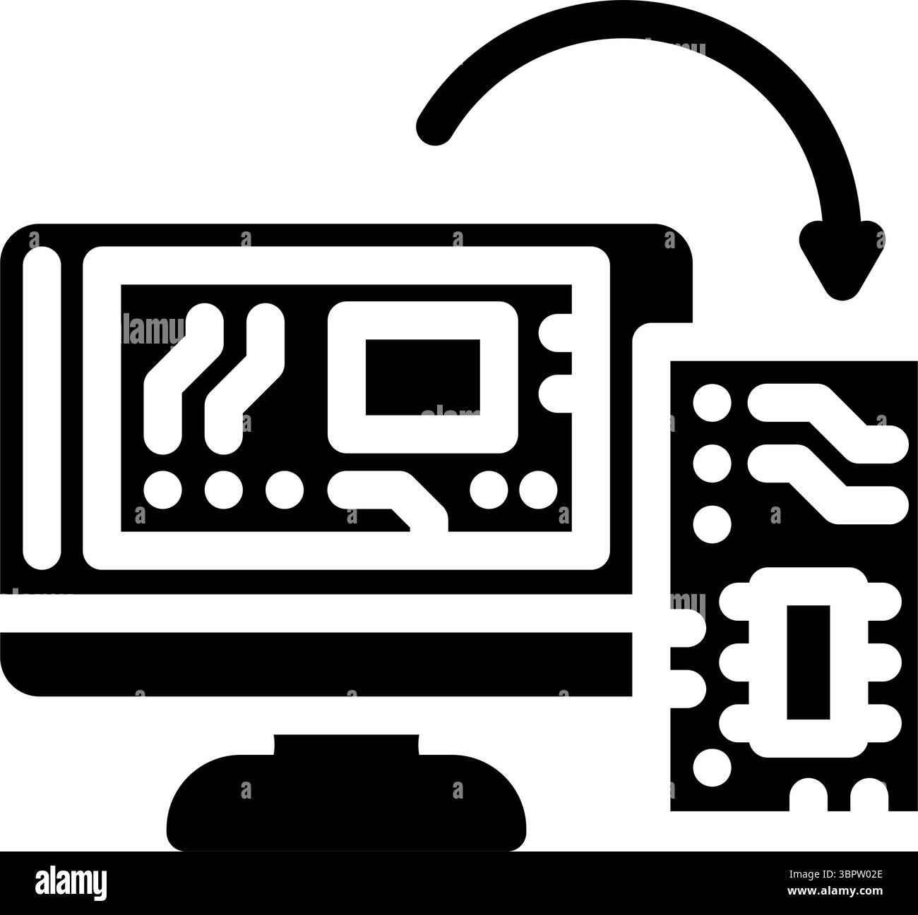 schematics physical board transition glyph icon vector illustration ...