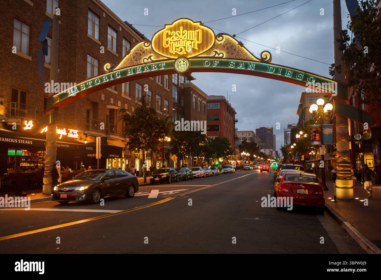 The Historical Gaslamp quarter neighborhood sign in San Diego ...