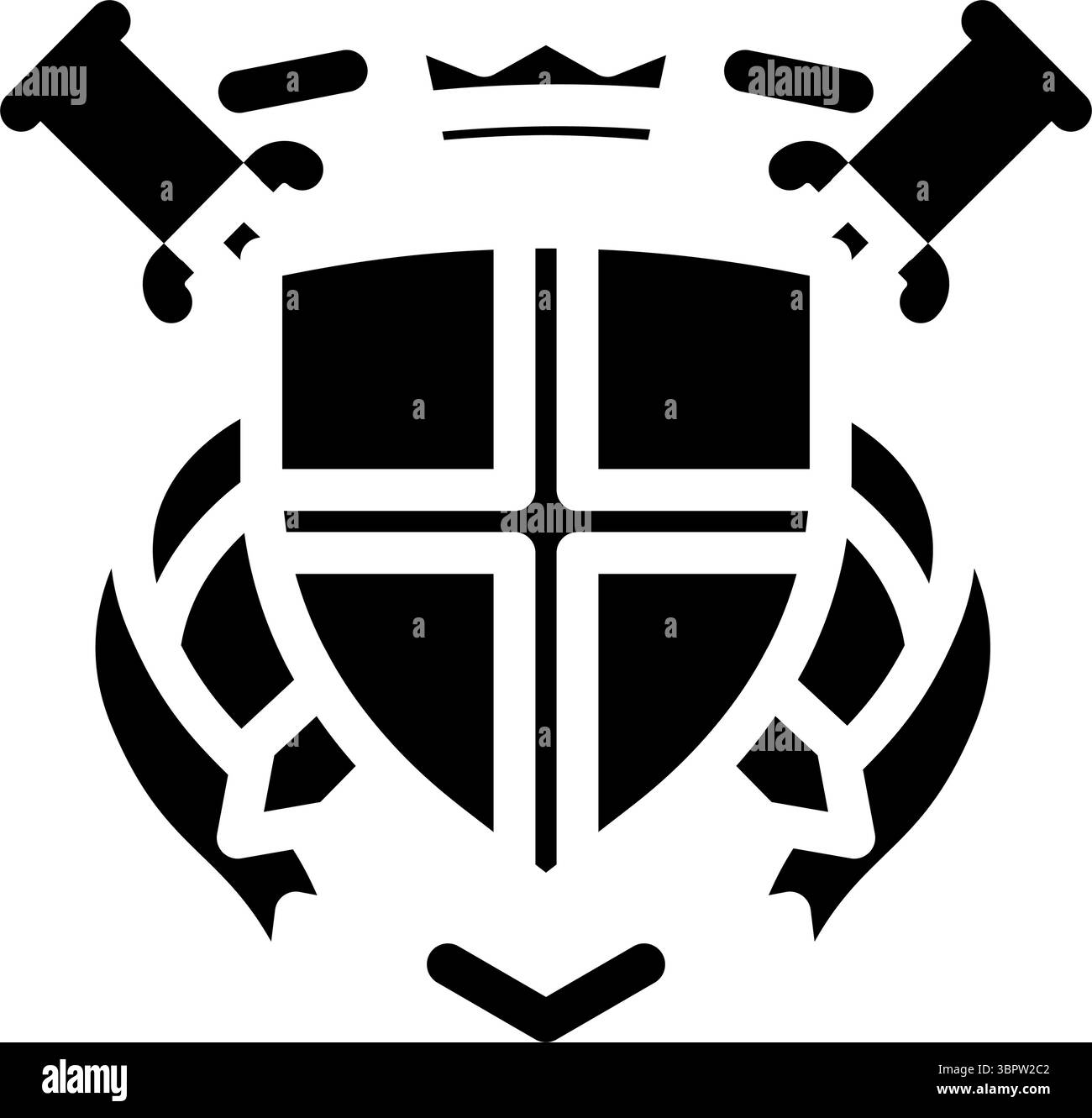 coat arms medieval heraldry glyph icon vector illustration Stock Vector ...