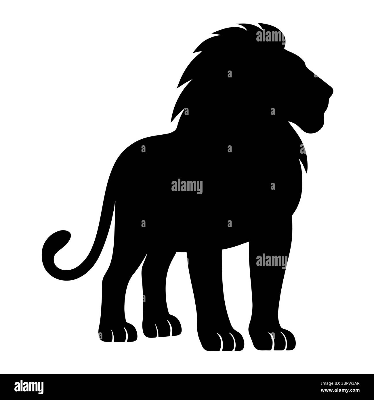 Lion silhouette standing with front looking view Stock Vector Image ...
