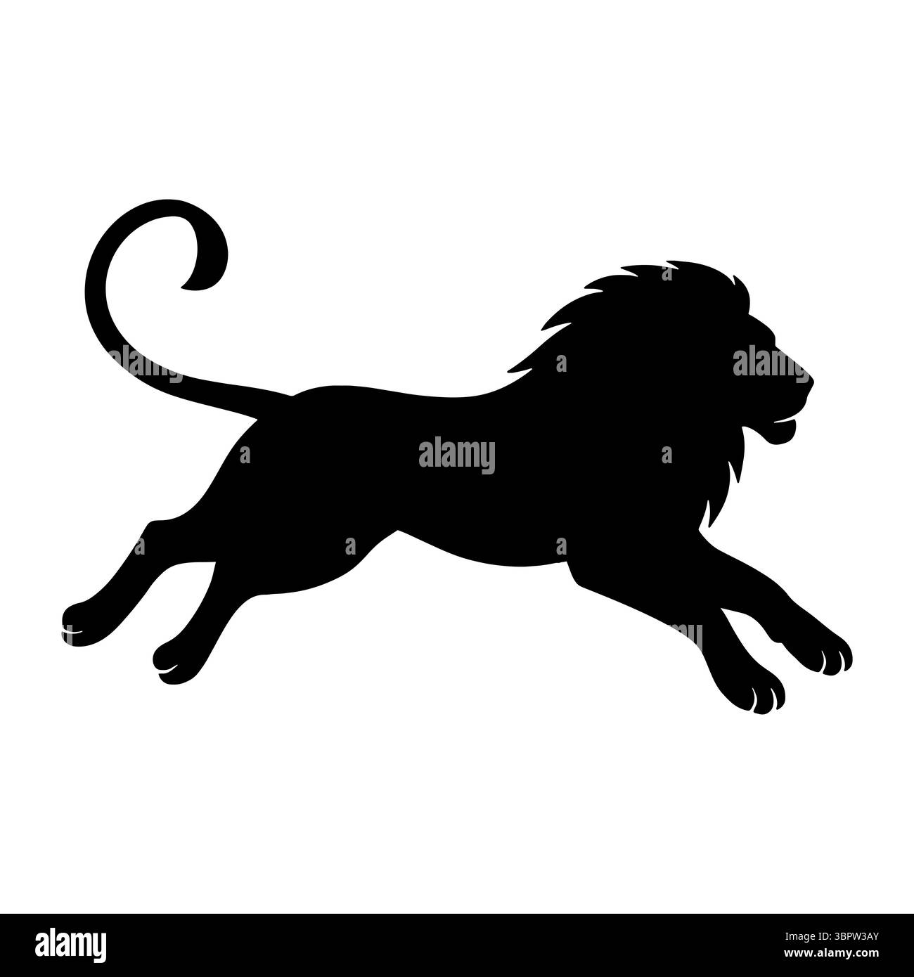 Lion silhouette jumping view towards in front Stock Vector Image & Art ...