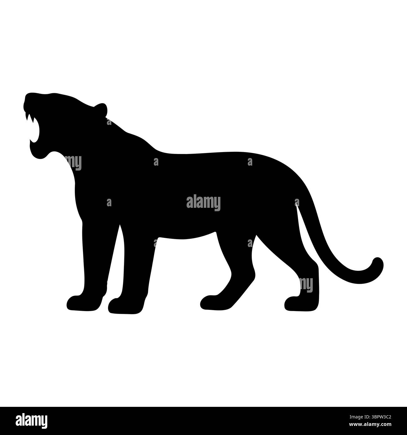 Tiger silhouette roaring view 1 Stock Vector Image & Art - Alamy