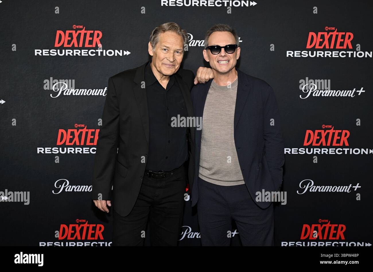 James Remar, left, and Christian Slater attend the Paramount+ world ...