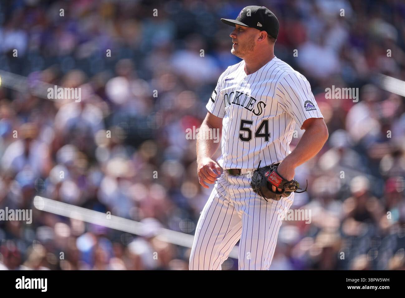 Colorado Rockies relief pitcher Seth Halvorsen (54) in the ninth inning ...