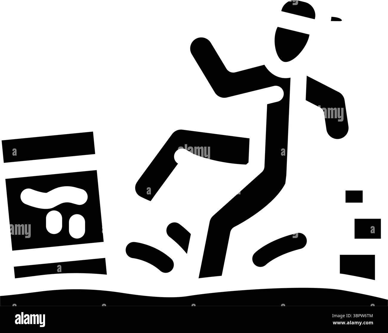 children playing near hazardous soil glyph icon vector illustration ...