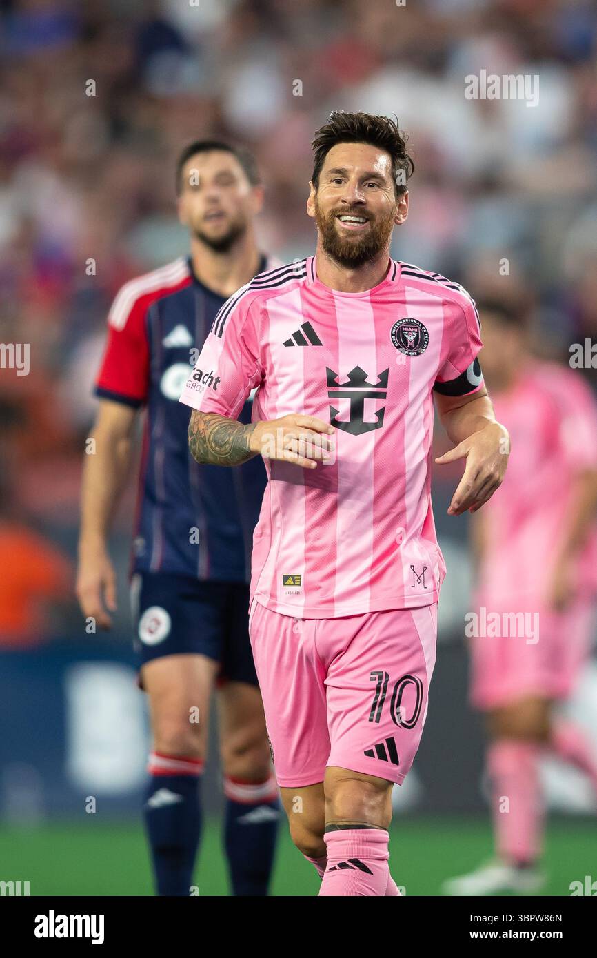 July 9, 2025; Foxborough, Massachusetts, USA; Inter Miami CF forward ...