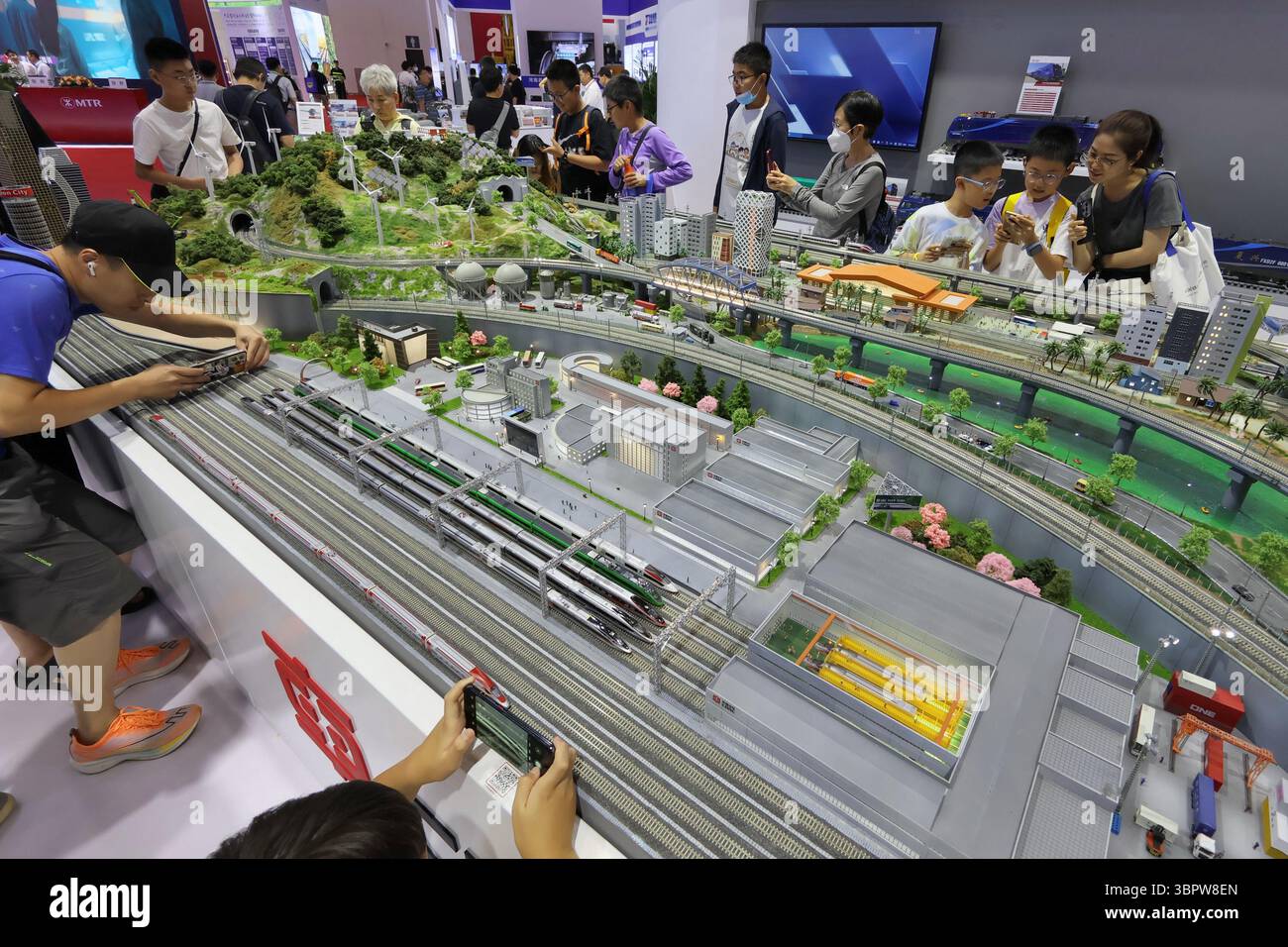 BEIJING, CHINA - JULY 9, 2025 - Audience viewing the model of CRRC high ...