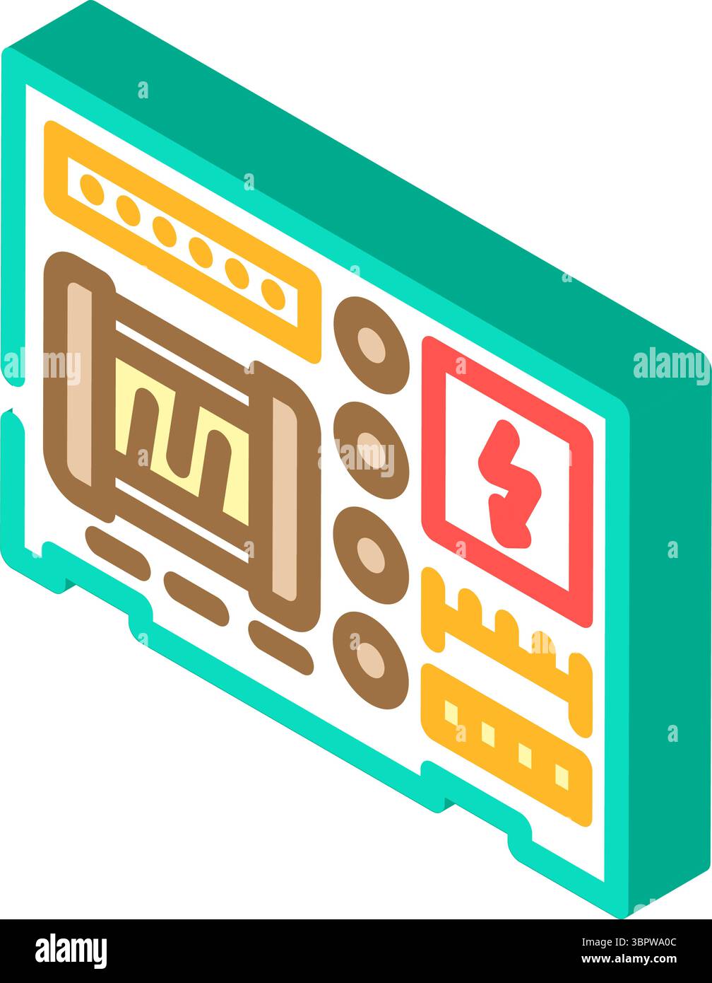 power supply section board isometric icon vector illustration Stock ...