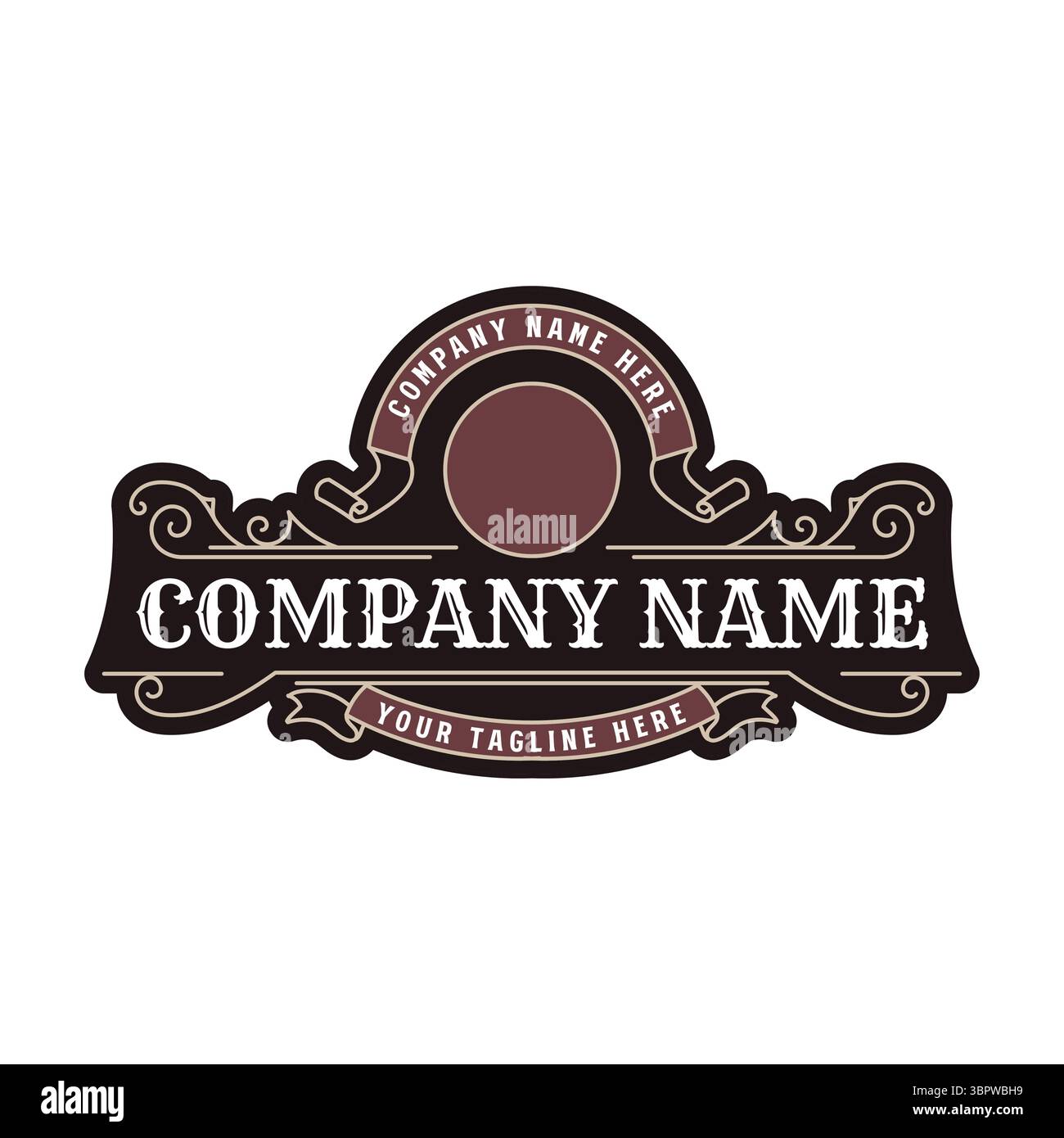 Circular Vintage Retro Golden Royal Frame Border Badge Emblem Labels ...