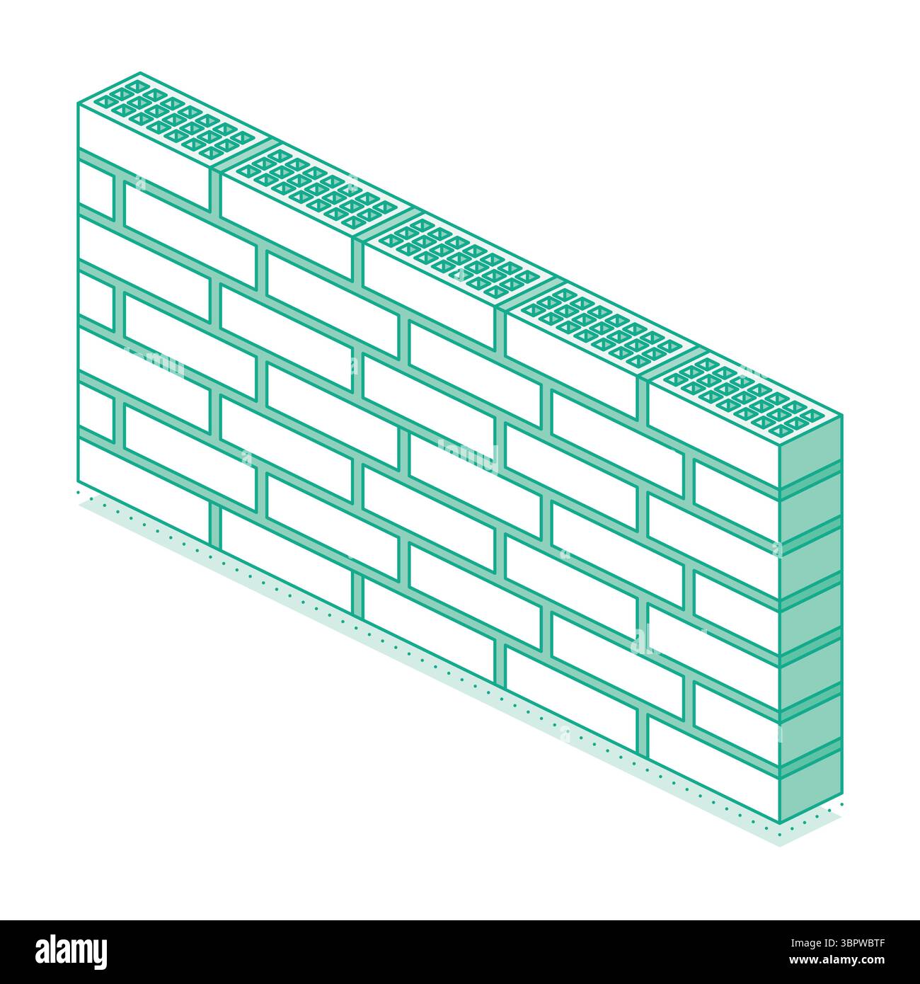Brick residential building green Stock Vector Images - Alamy