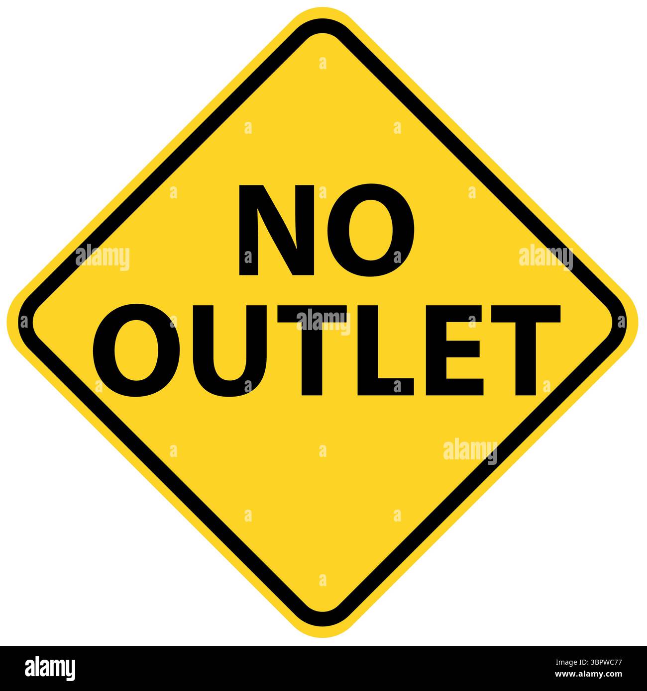 No outlet road sign. No Outlet highway symbol. No outlet warning road ...