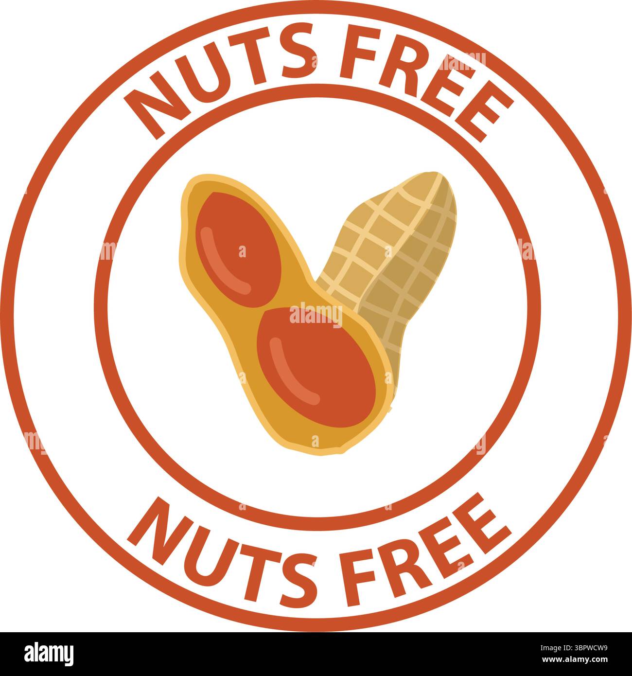 Peanuts free label vector icon illustration for product package. No ...