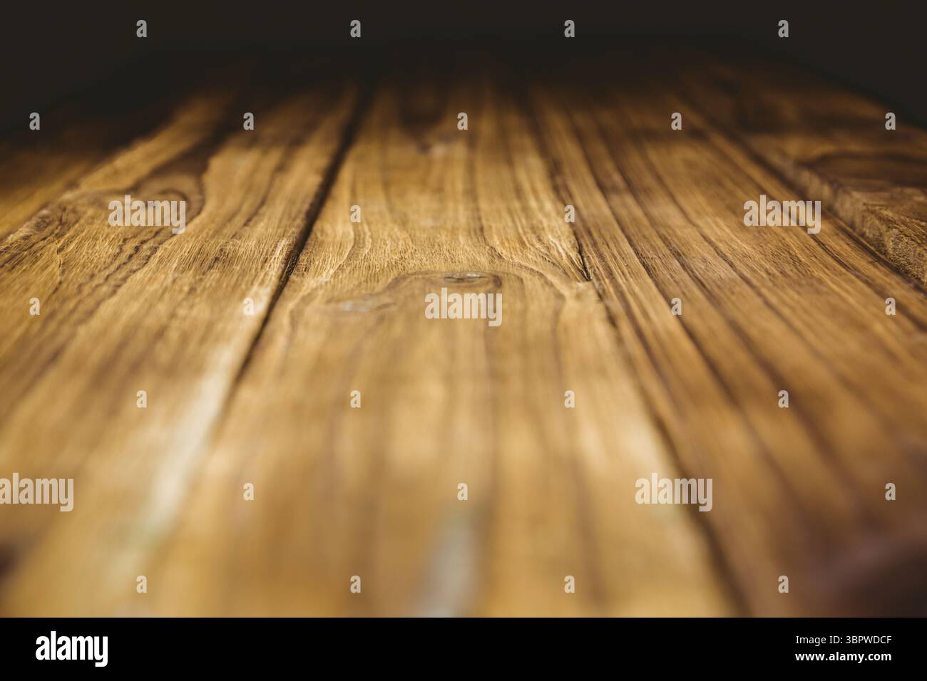 Wooden planks are showing parallel grain patterns and knots in flat ...