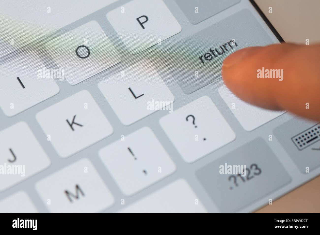 Typing on virtual keyboard hi-res stock photography and images - Alamy