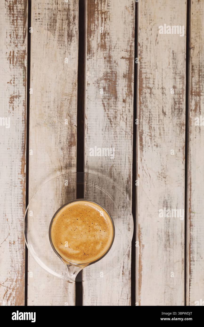 Overhead view of coffee cup Stock Photo - Alamy