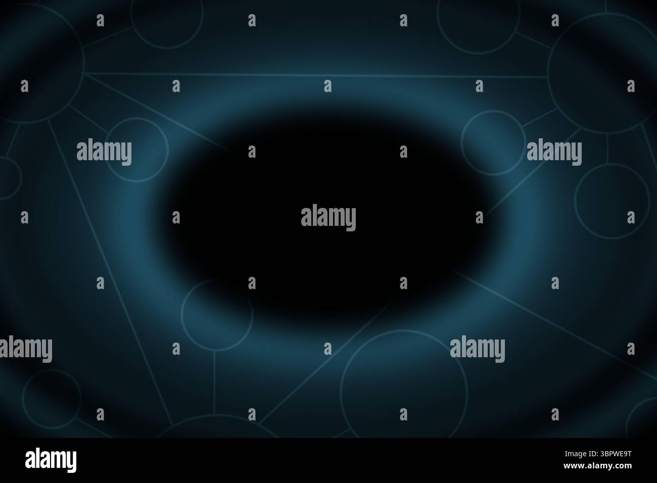 Central black oval void is being shown in abstract design with teal ...