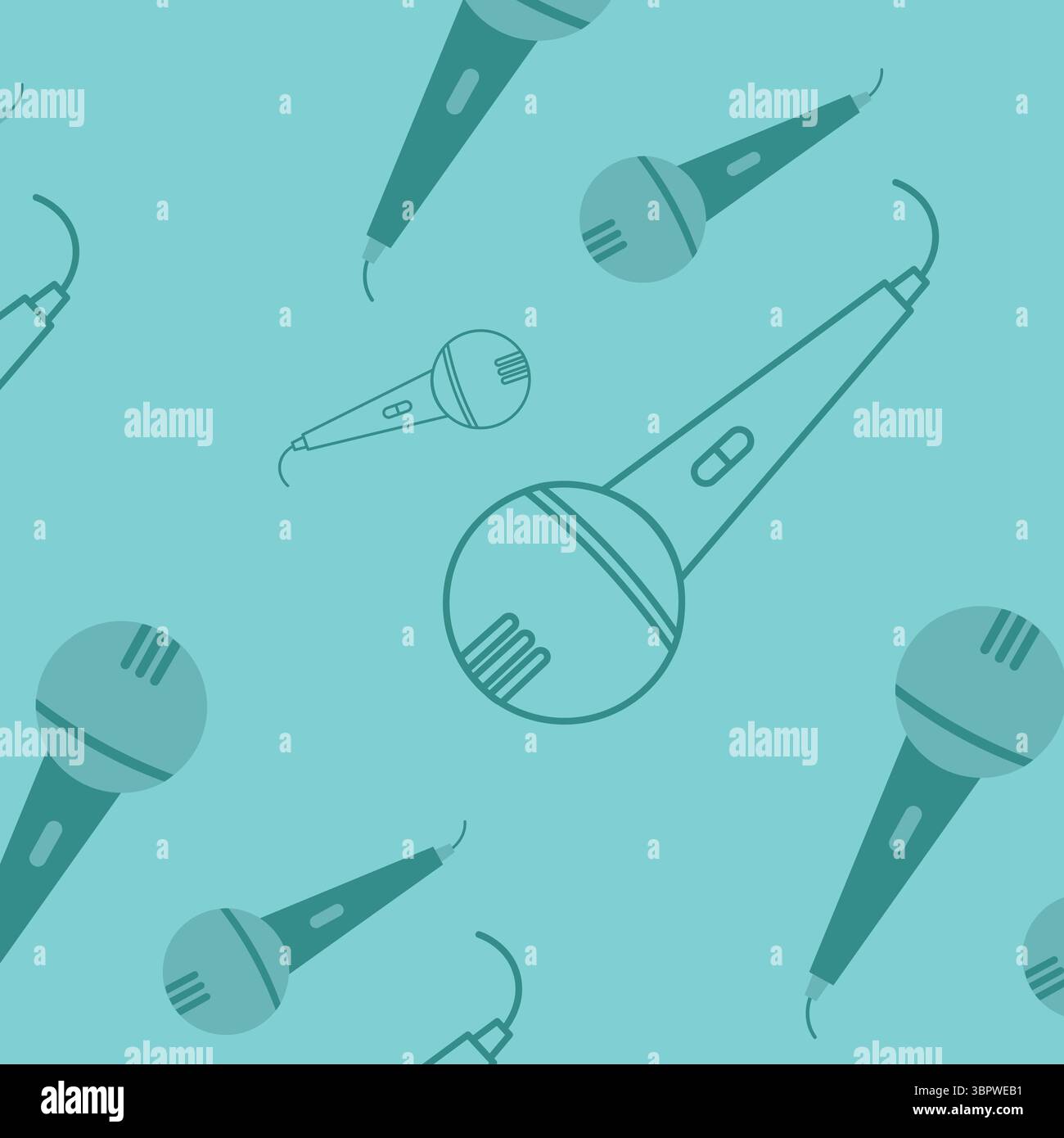 Image of microphone outlines on blue background Stock Photo - Alamy