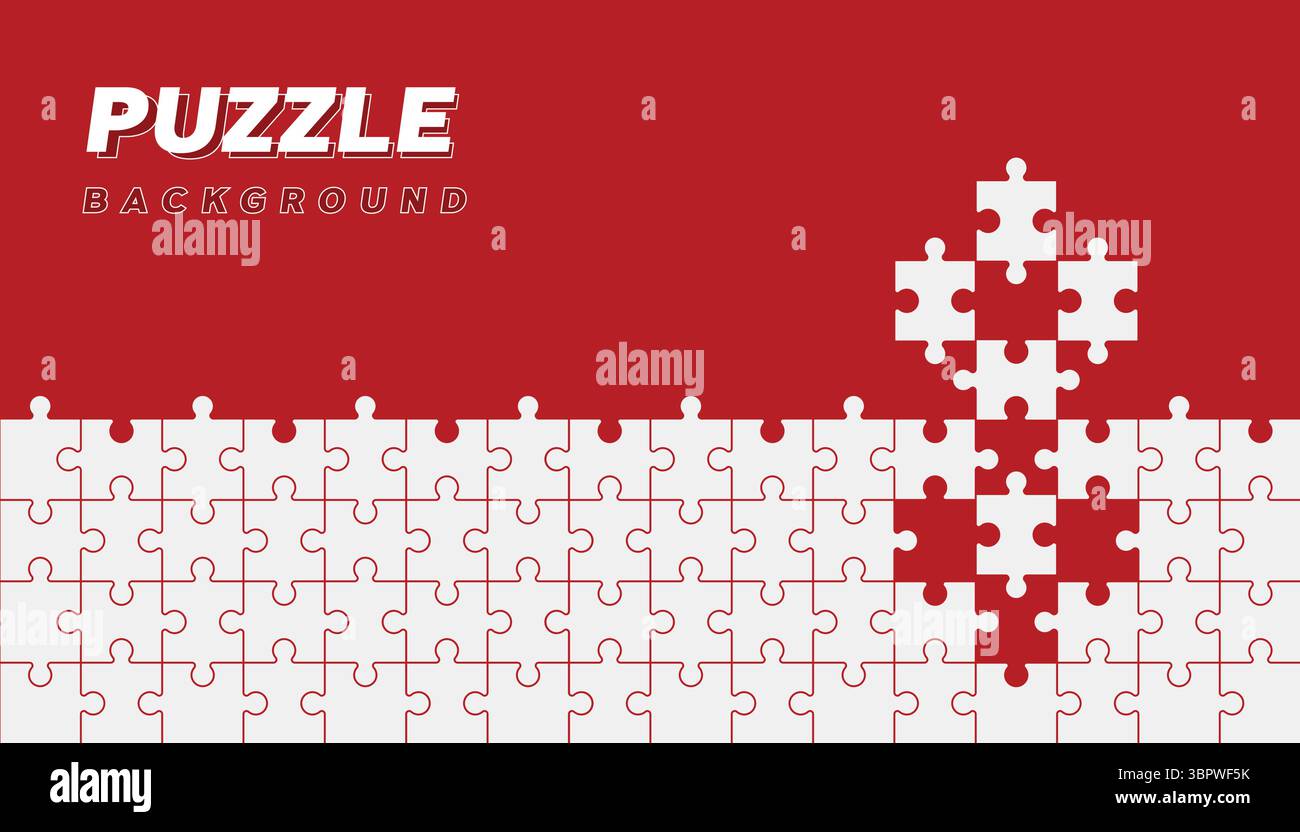 Abstract conceptual background with incomplete jigsaw puzzle vector ...