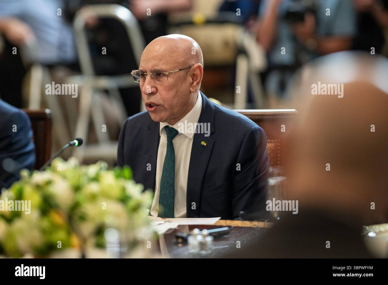 July 9 2025, Washington, District of Columbia, USA: President Mohamed Ould Cheikh El Ghazouani ...