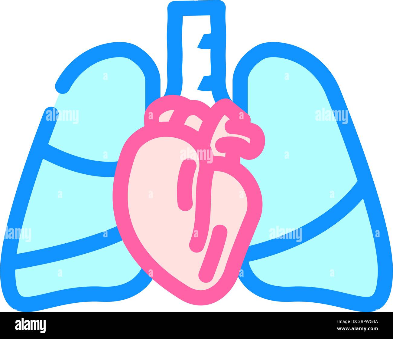 primary pulmonary hypertension color icon vector illustration Stock ...