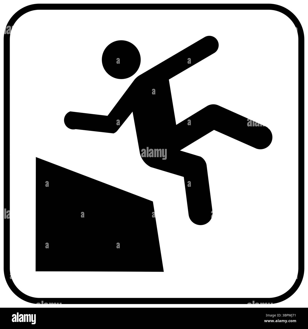 Stay back from edge icon Stock Photo - Alamy