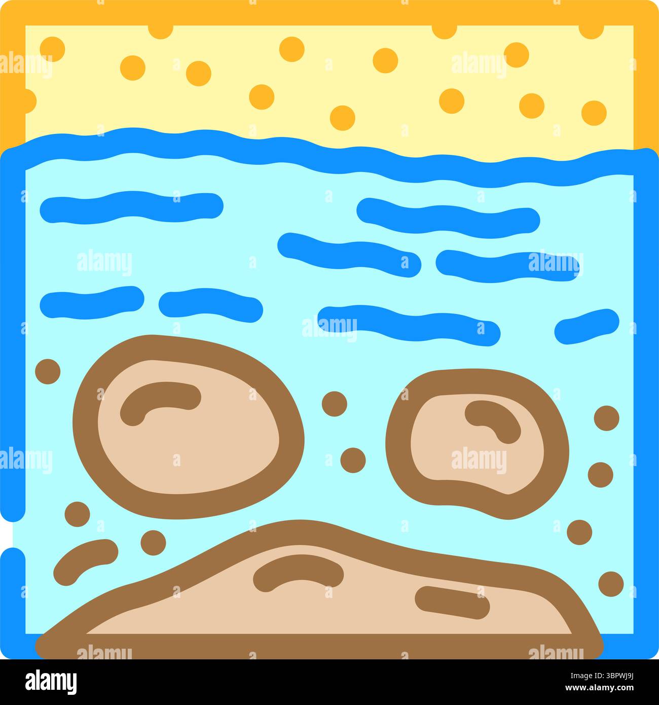 ocean waves carrying oil shore color icon vector illustration Stock ...