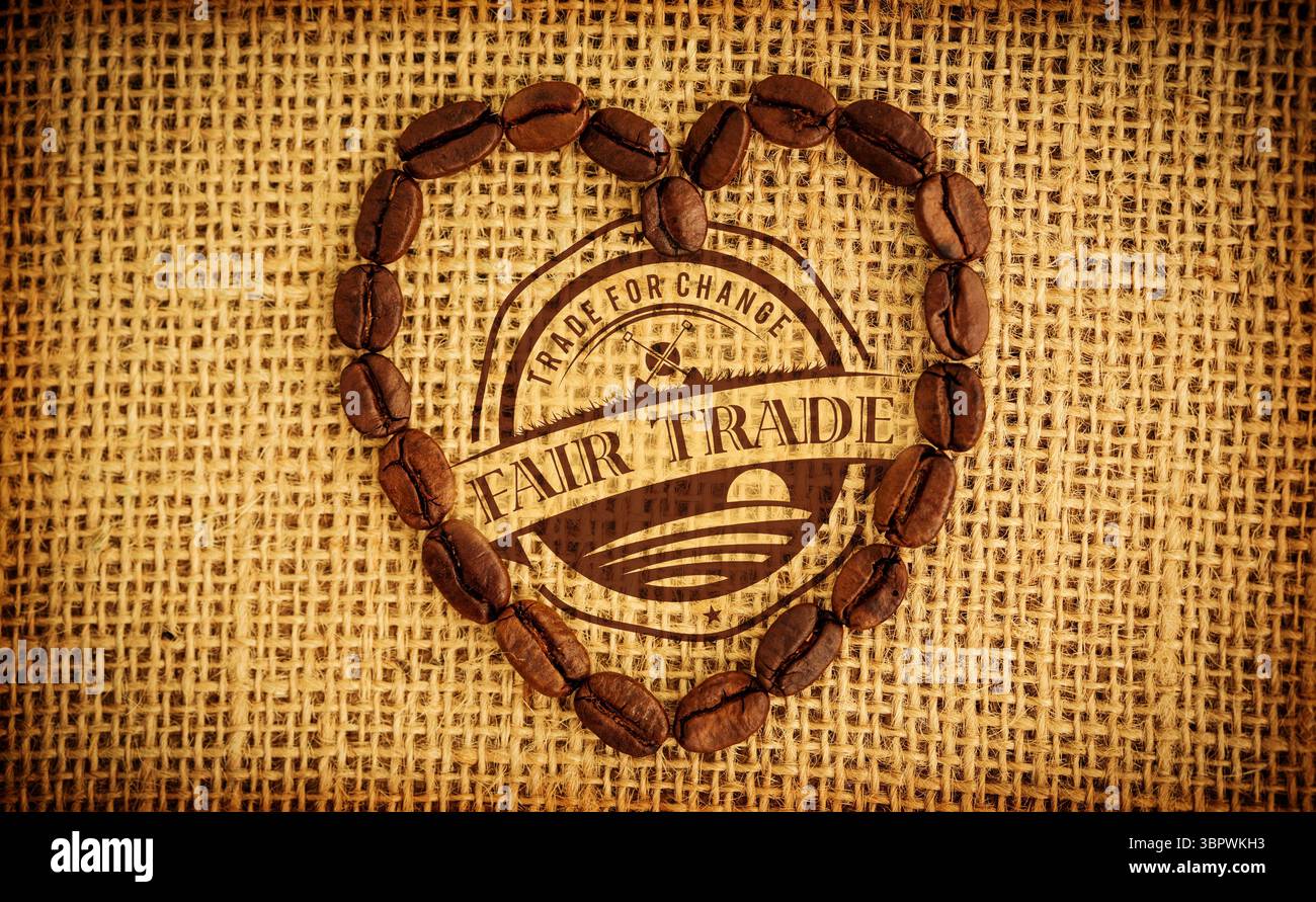 Heart-shaped coffee bean arrangement is being shown on flat design ...
