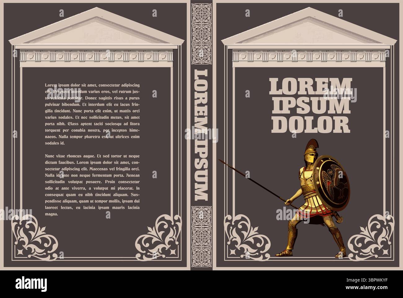 Book cover featuring an ancient greek warrior holding a spear and ...