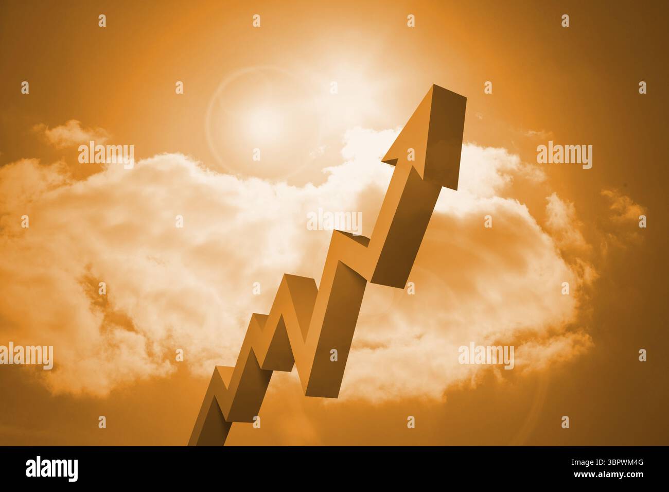 Arrows in the sky in orange Stock Photo - Alamy