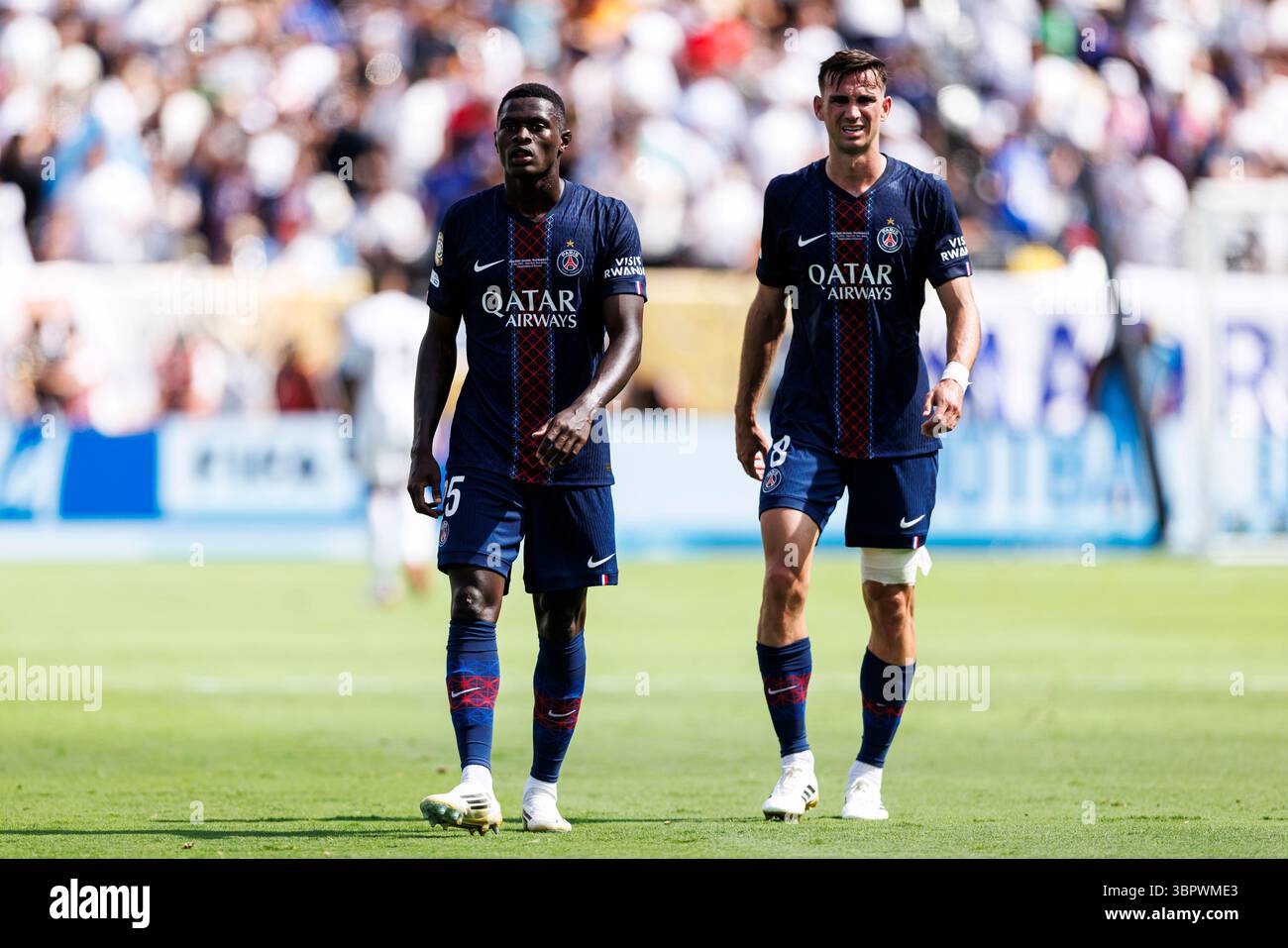 New Jersey - July 9: Nuno Mendes of PSG and Fabian Ruiz of PSG during ...