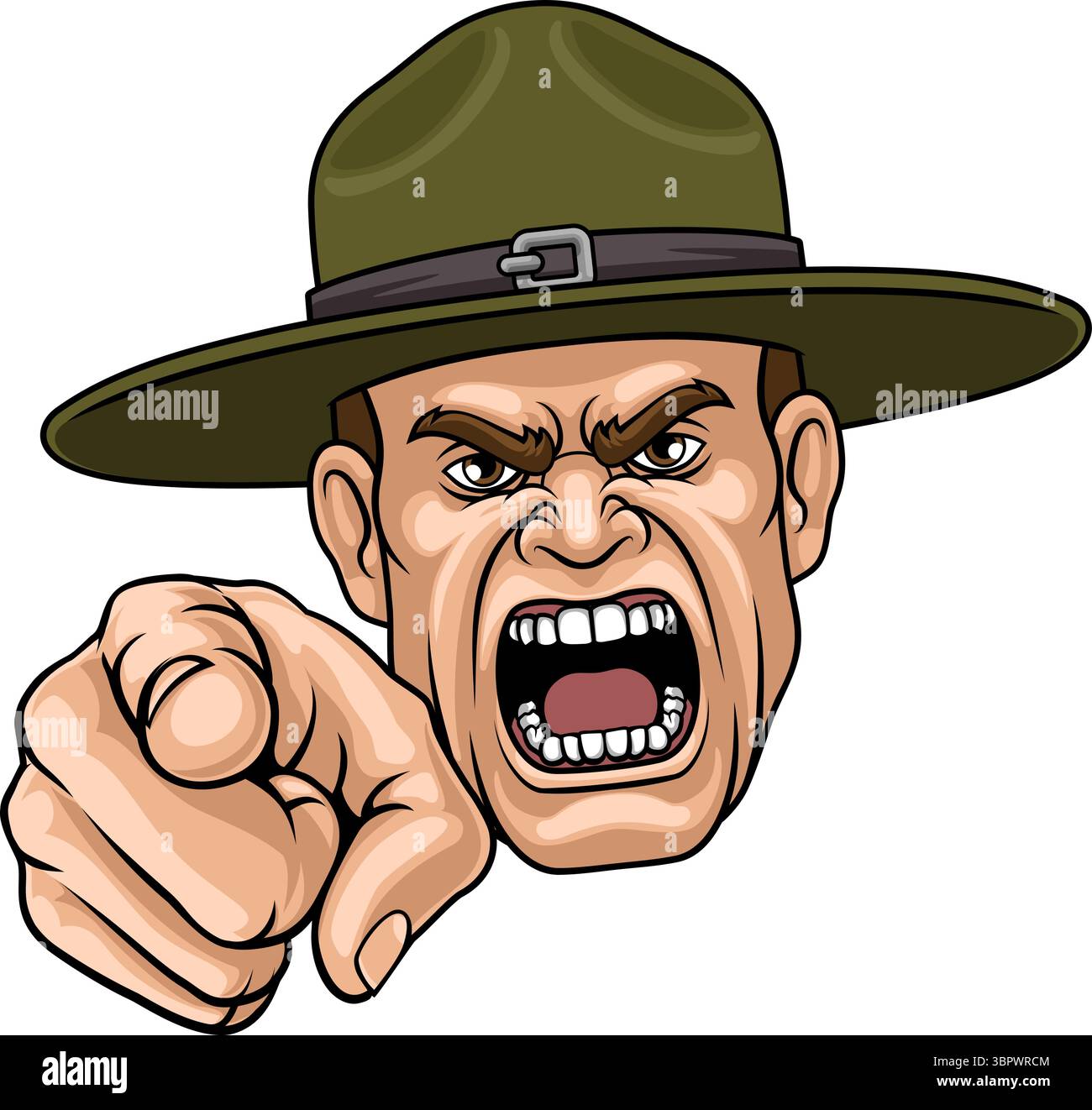 Drill Instructor Sergeant Bootcamp Army Soldier Stock Vector Image ...
