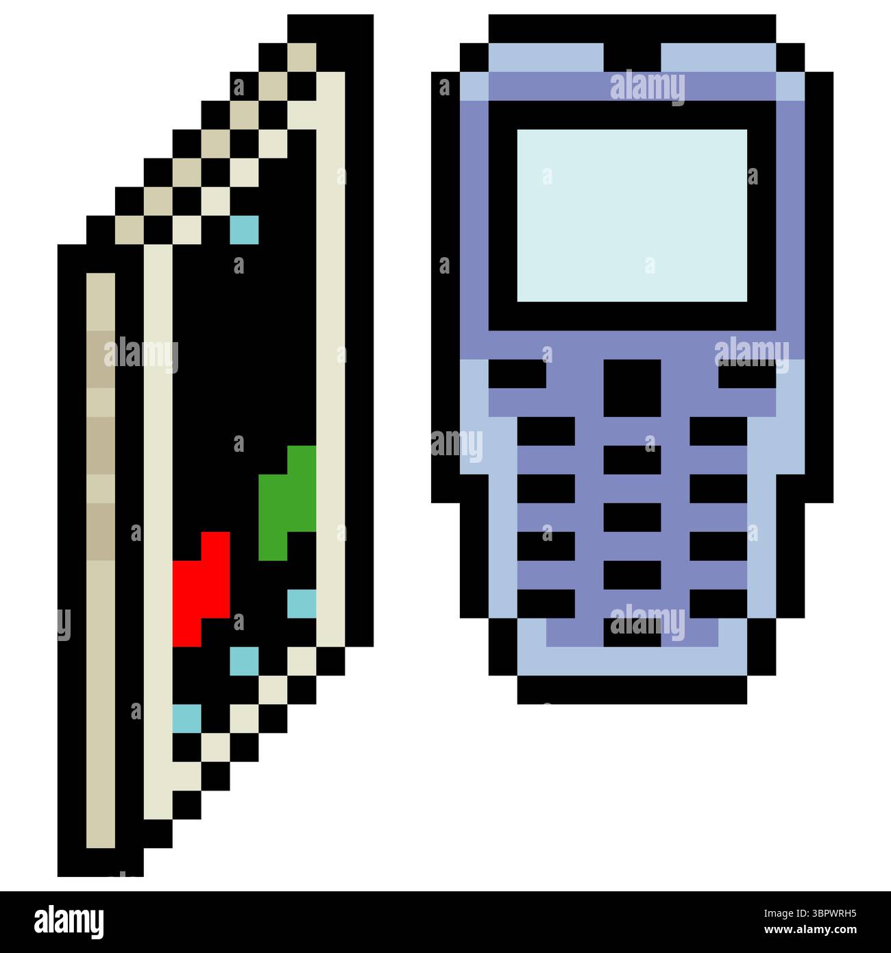 Smartphones and old phones with pixel art Stock Vector Image & Art - Alamy