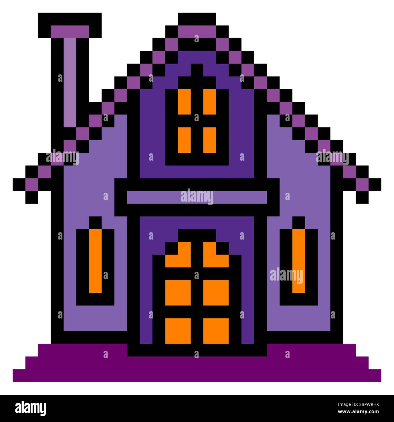 Haunted house in pixel art style isolated on white background Stock ...