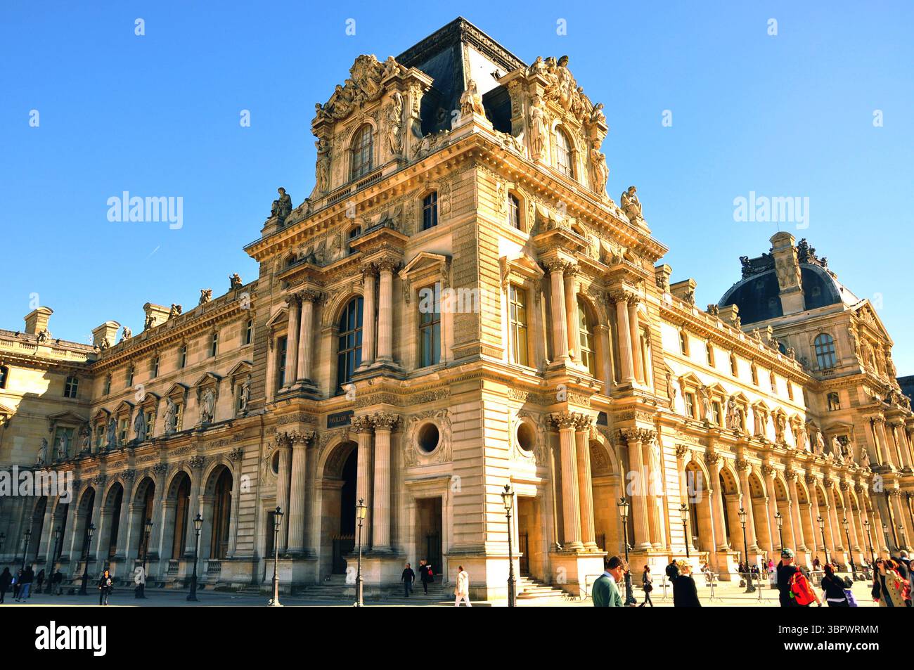 The facade of the Pavilion Mollien of the Louvre Museum in Paris ...