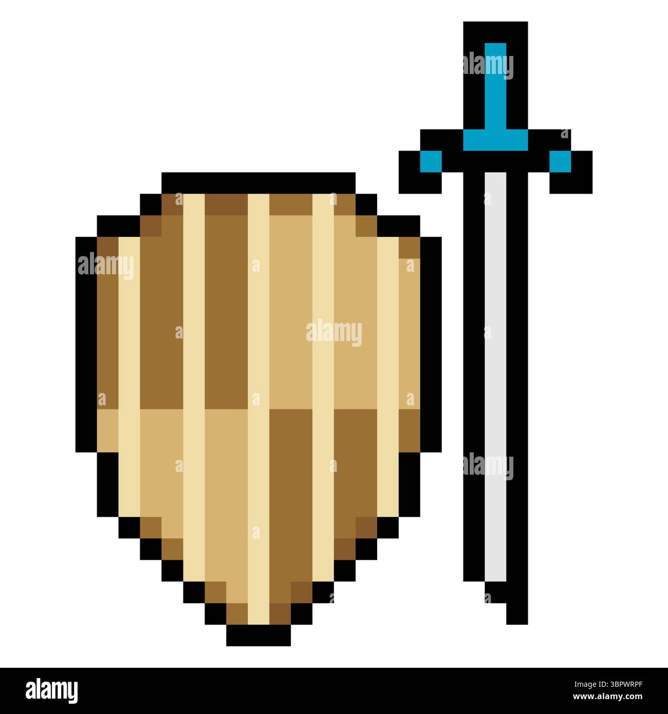 Shield and sword in pixel art style Stock Vector Image & Art - Alamy