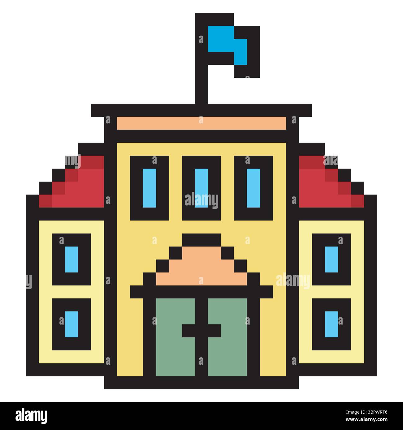 School building in pixel art style Stock Vector Image & Art - Alamy