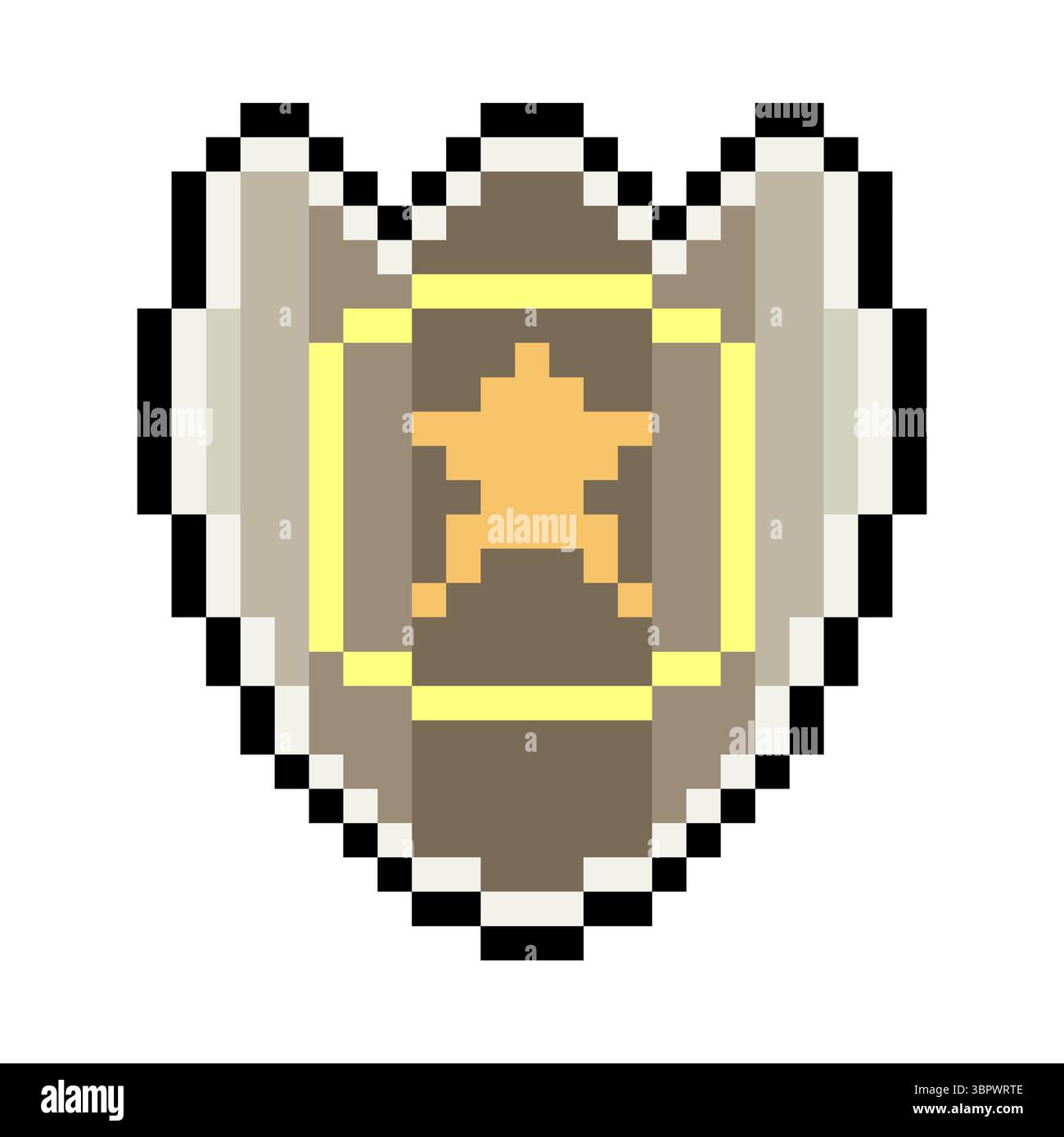 Shield in pixel art style isolated on white background Stock Vector ...