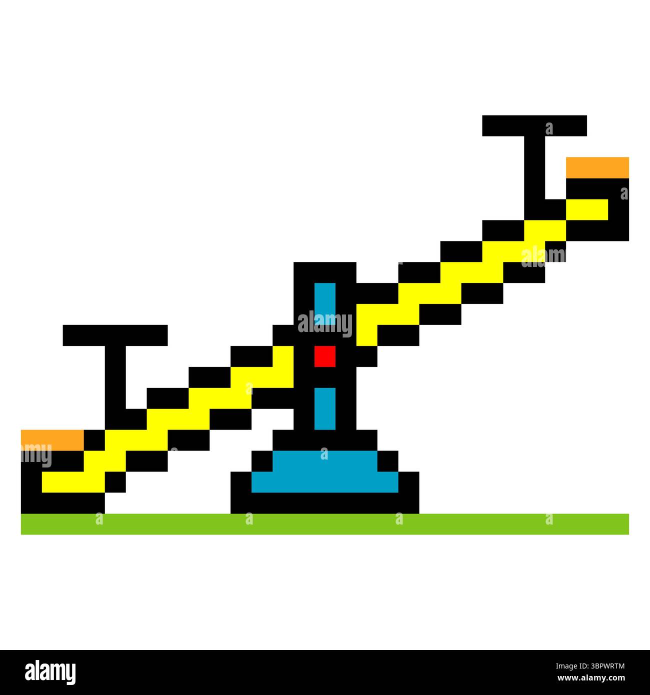 Seesaw in playground with pixel art isolated on white background Stock ...