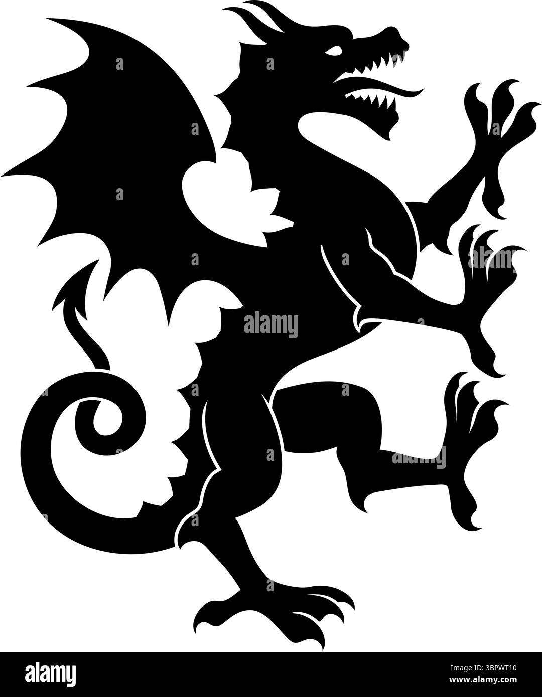 Heraldry Dragon Heraldic Coat of Arms Crest Animal Stock Vector Image ...