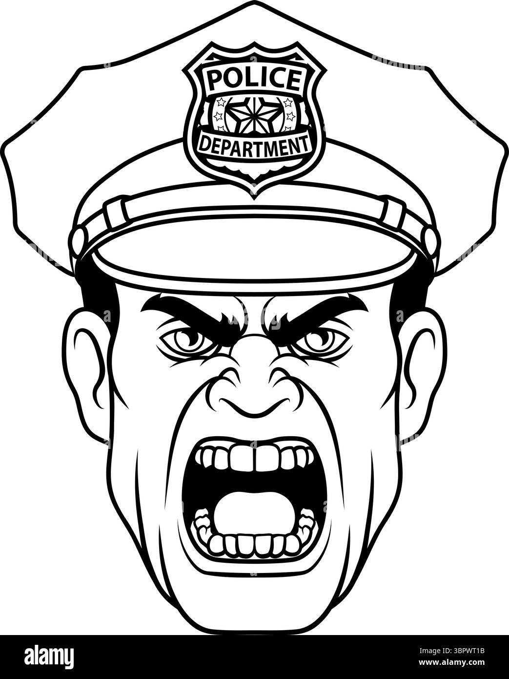 Policeman Angry Police Man Cartoon Character Cop Stock Vector Image ...