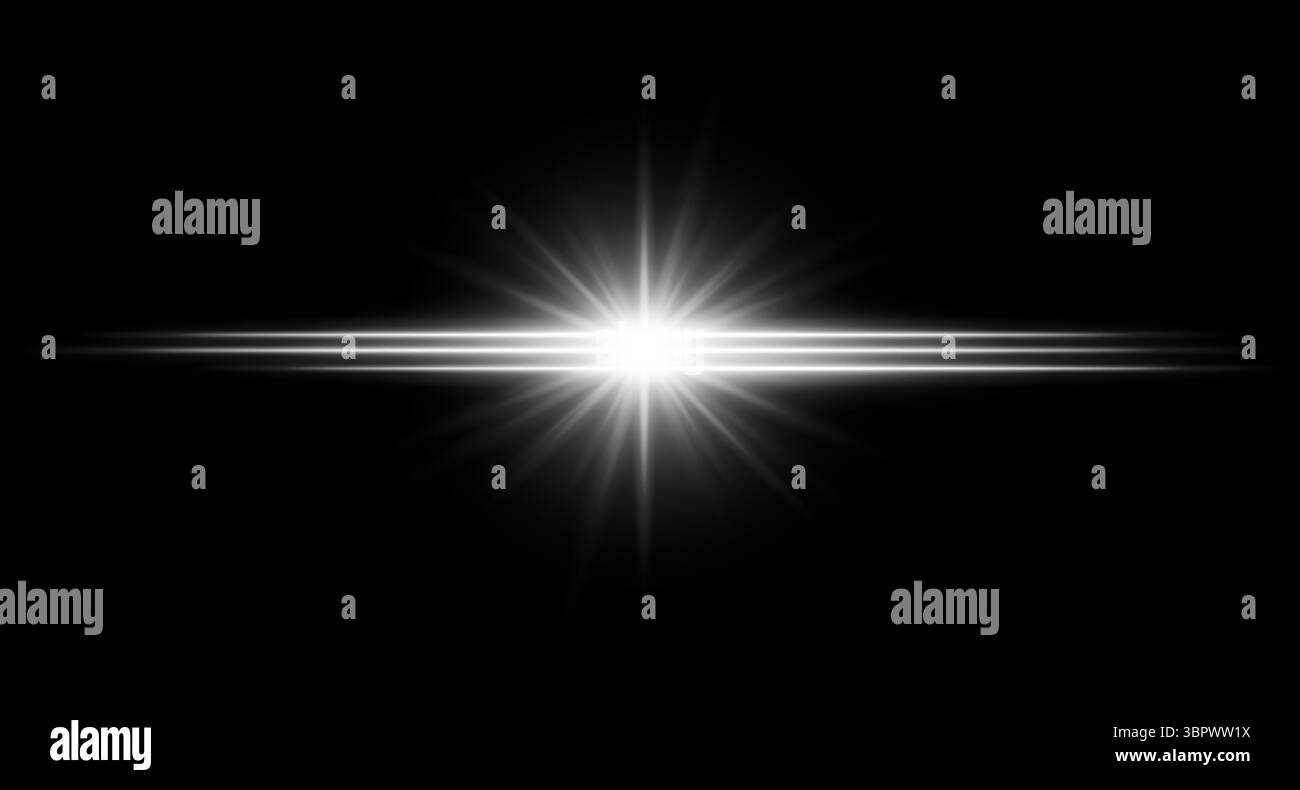 Cinematic lens flare light burst Black and White Stock Photos & Images ...