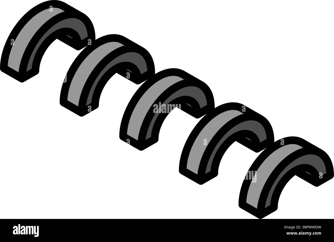 Isometric illustration of a simple line drawing of a track (400 meters ...