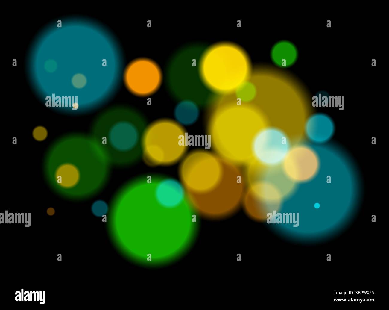 Colorful blurred circles on dark background with smooth soft edges ...