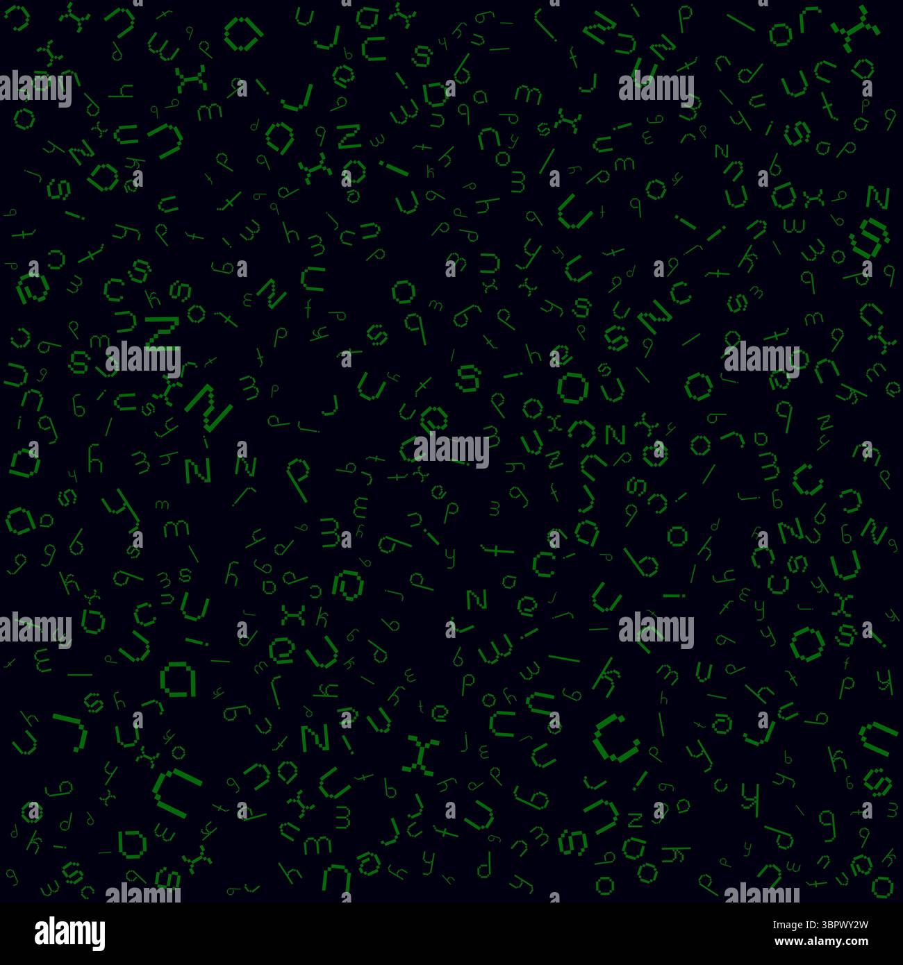 Pixel pattern made of scattered letters in minimalist style. Retro ...