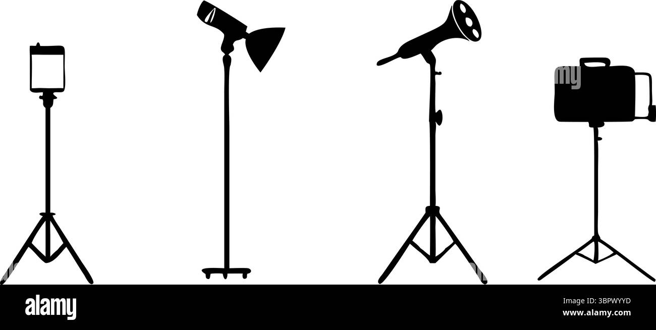 the image displays silhouettes of lighting and audio equipment on ...