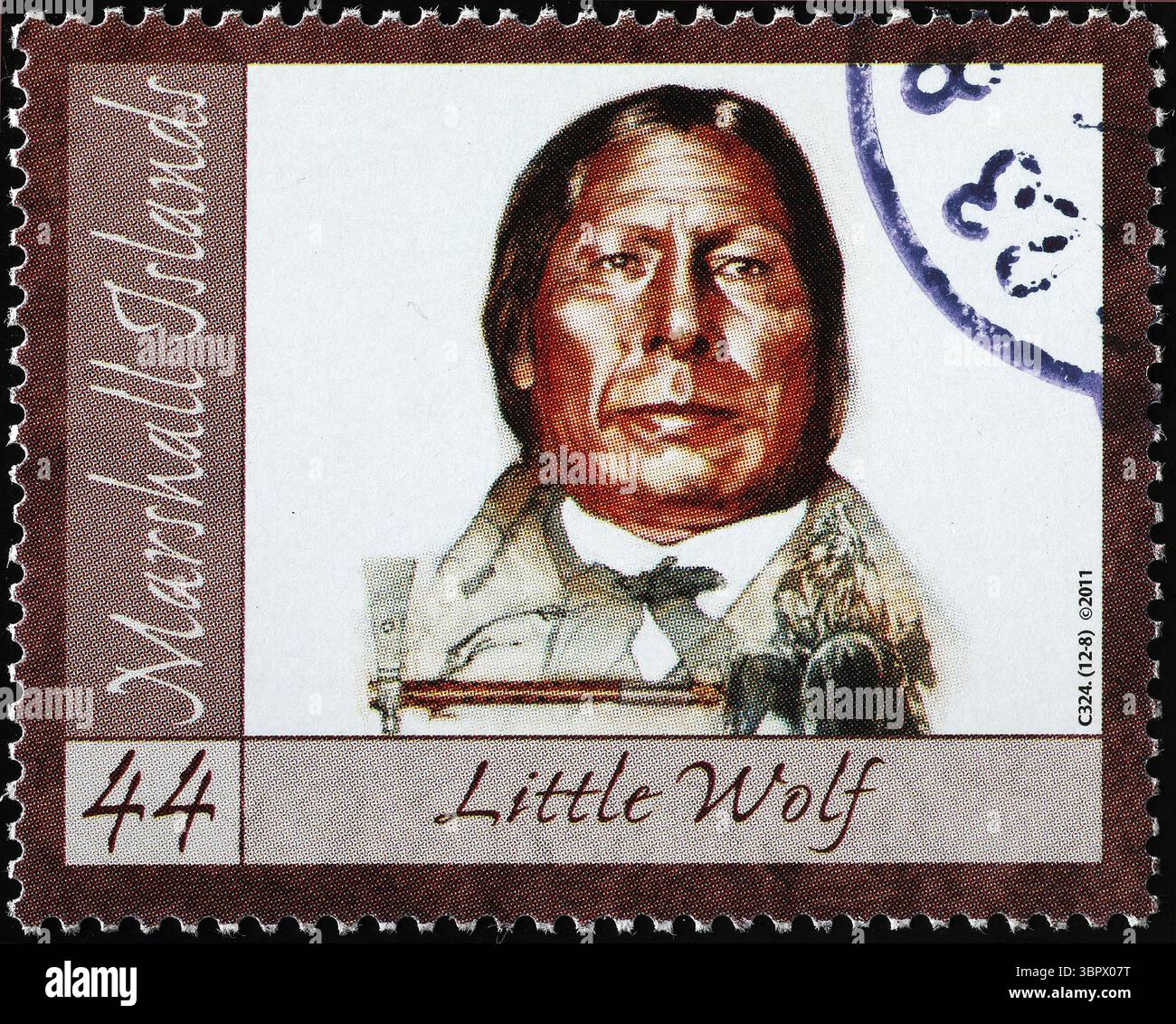 American indian chief Little wolf on postage stamp Stock Photo - Alamy