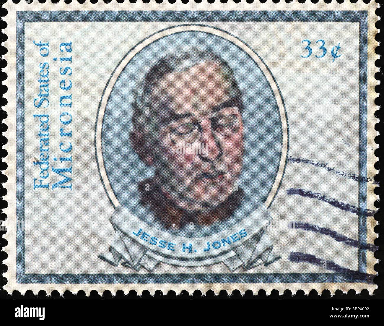 American politician and philanthropist Jesse H. Jones on postage stamp ...