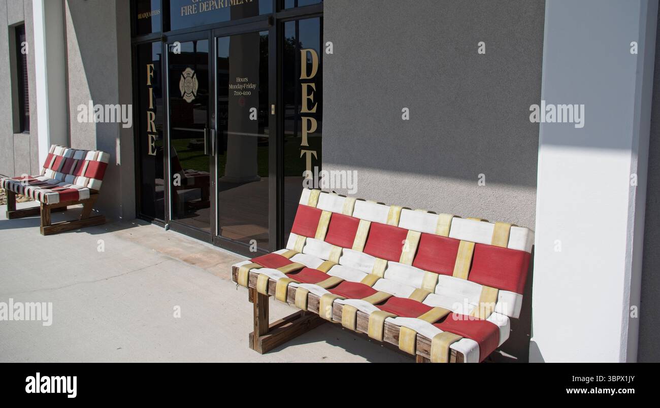 Entrance to municipal fire station Stock Photo - Alamy