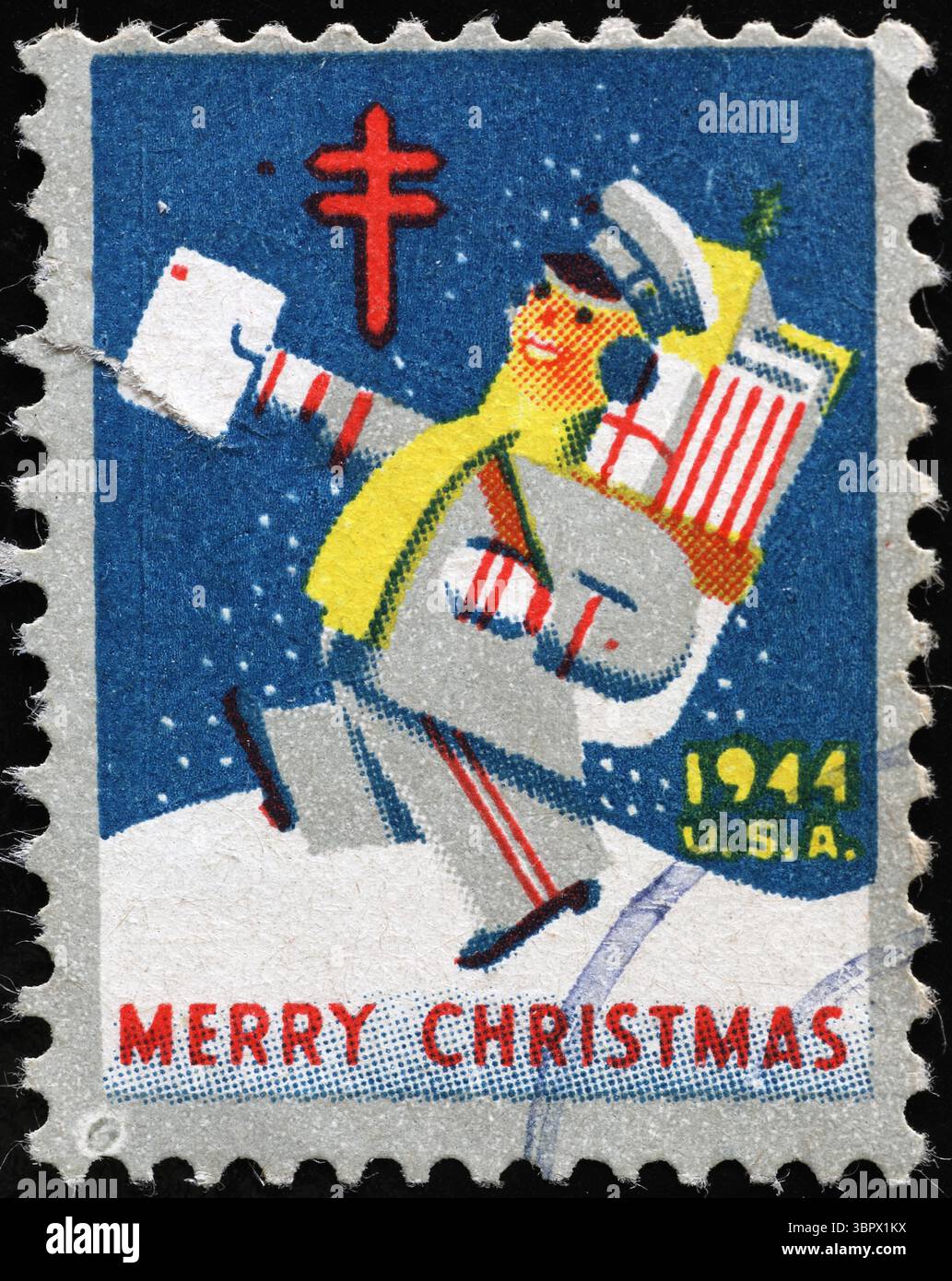 Christmas of 1944 celebrated on american stamp Stock Photo - Alamy